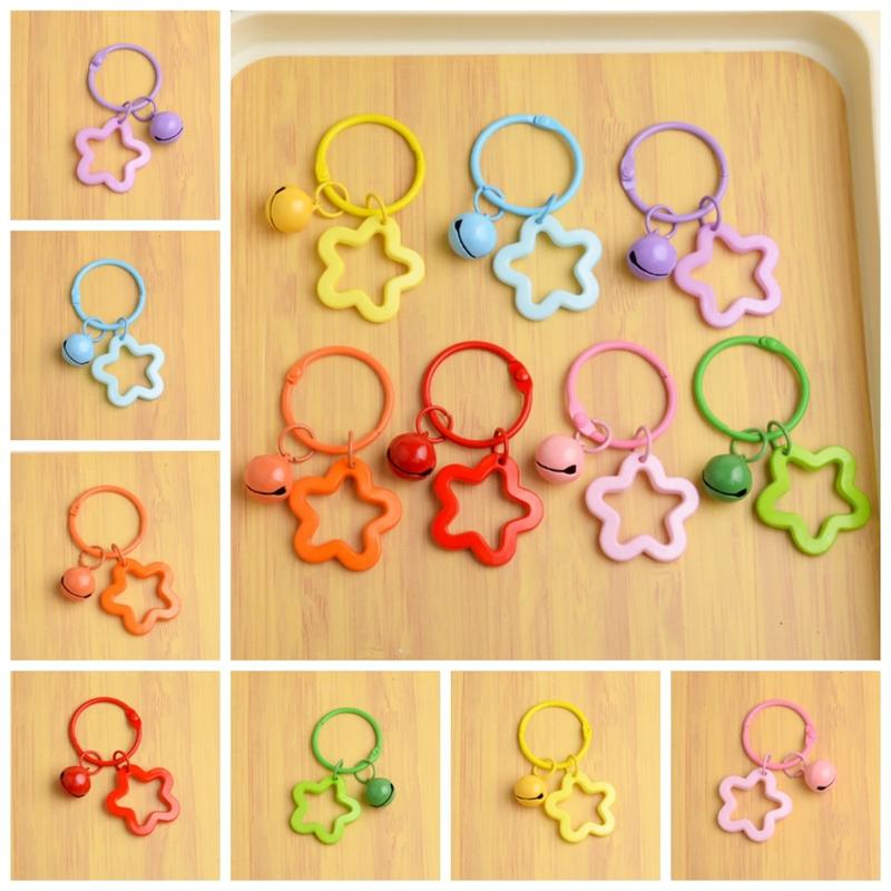 Kawaii Metal Keyrings Cute Five-pointed Star Pendant Colorfu - TikTok ...