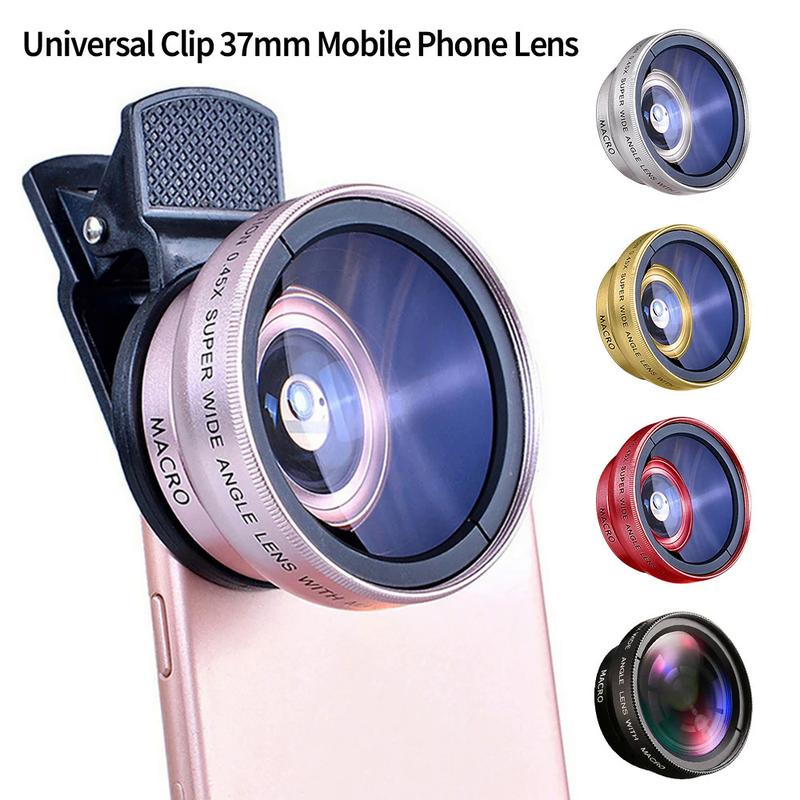 Klip Universal Lensa, 2 DALAM 1, Lensa Telefon Bimbit 37mm, Profesional ...