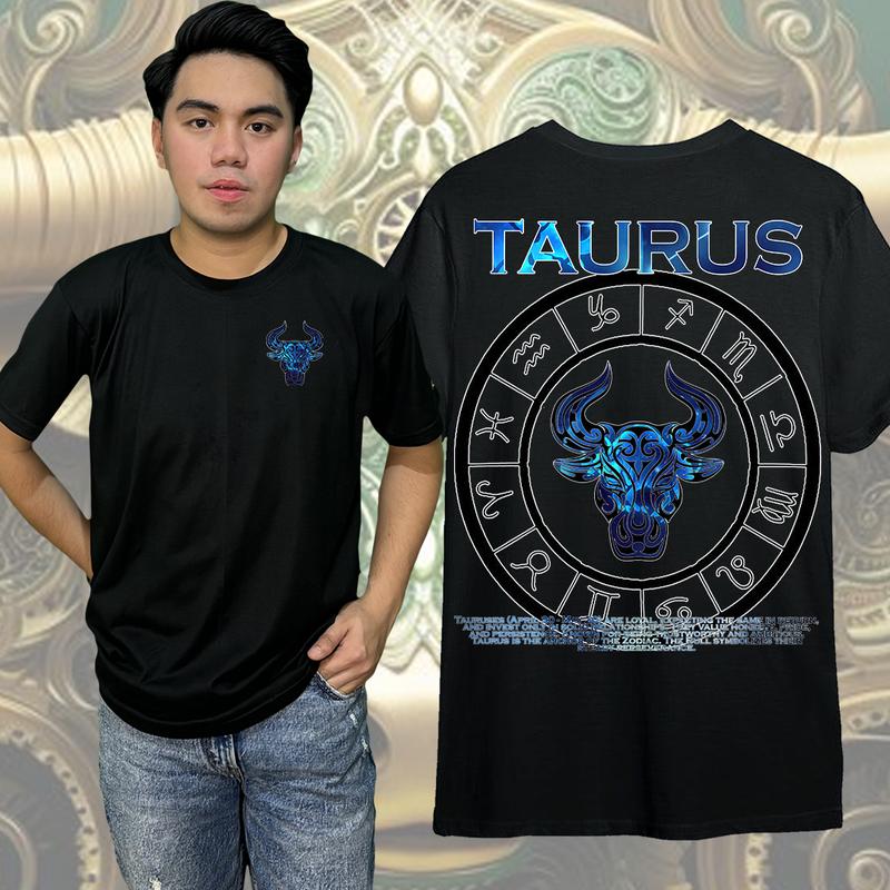 ODA Taurus Zodiac Sign T-Shirt - Cotton with Durable Rubberized ...