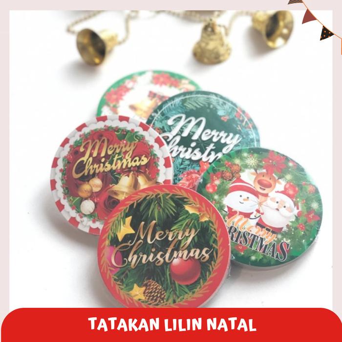 Promo Tatakan Lilin Natal Motif Christmas Isi 30pcs Kertas - Kota ...