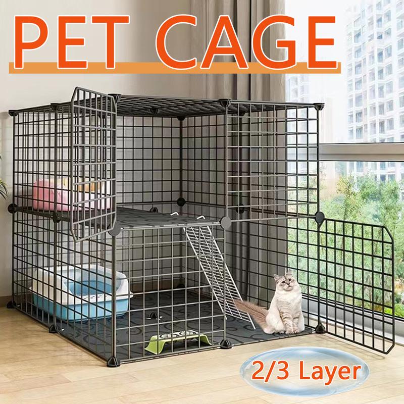Cat Cage 2/3 Layers Large Space Pet Cage Foldable Sturdy Pet - TikTok ...