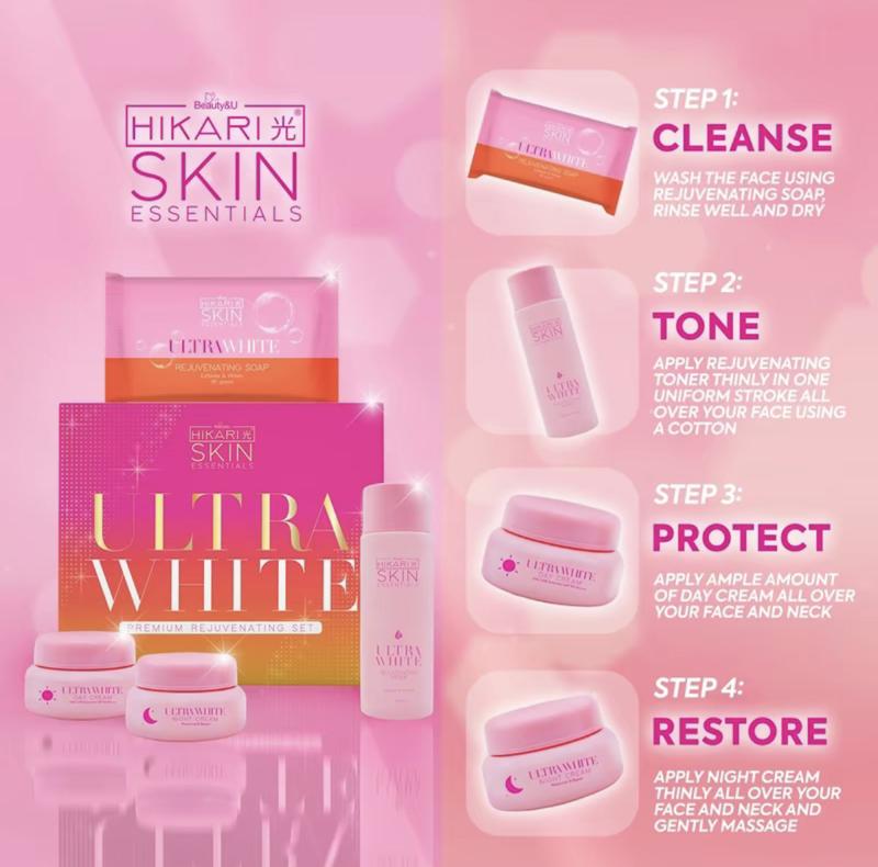 Hikari Ultra White Rejuvenating Facial Set Whitening Skincar - TikTok ...