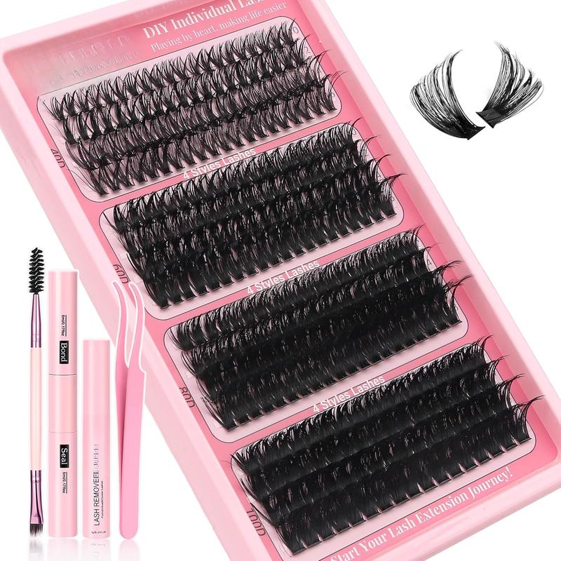 Lashes Clusters Kit False Eyelashes Extensions Fluffy D Curl - TikTok Shop