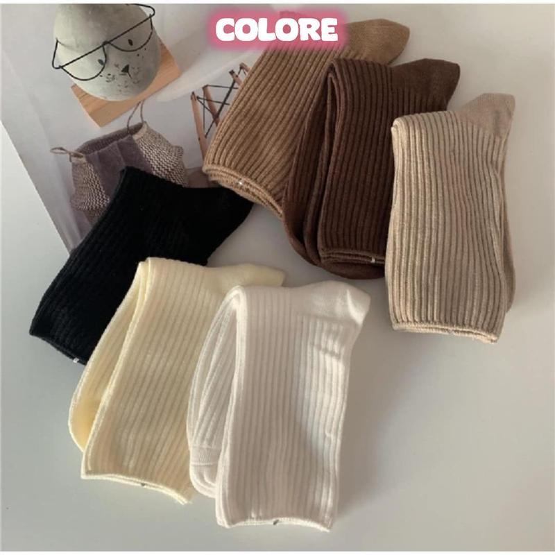 [Colore] 1Pair Socks Mid Tube Knitted Japanese Korean Long Stockings ...