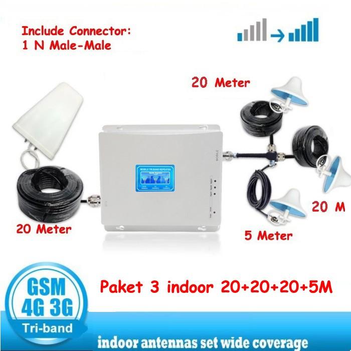 Repeater Penguat signal 2G GSM 3G Wcdma 4G LTE Paket 3 indoor - Shop ...