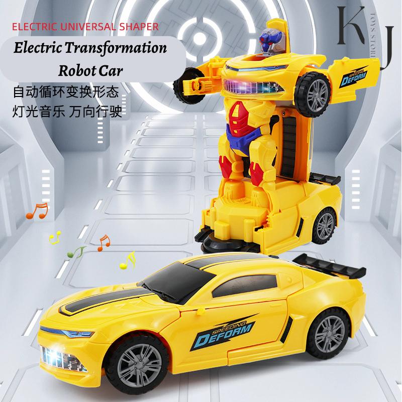 Electric Transformation Robot Car Deformation Car Toys With Music ...