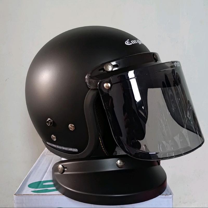 HELM CARGLOSS HITAM ORIGINAL FREE VISOR FLAT - Shop | Tokopedia