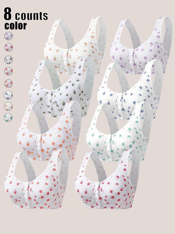 dailydrip【Plus Size】Floral Print Wireless Push Up Bra, Casua - TikTok Shop