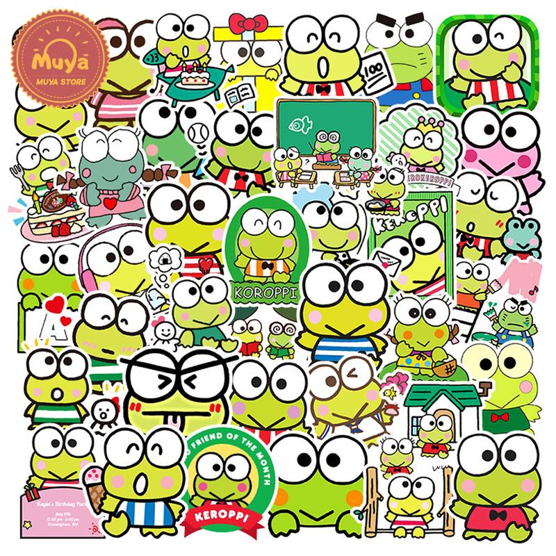 MUYA 50pcs Sanrio Kero Kero Keroppi Stickers Waterproof Cartoon ...