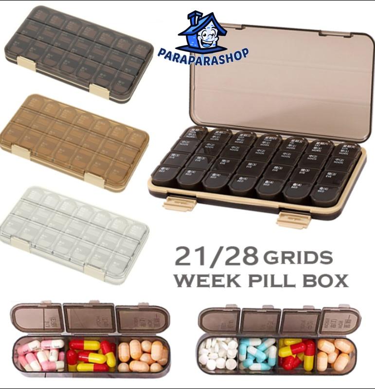 Weekly Pilll Box Large Capacity Medicine Dispenser 7 Day Tablet ...