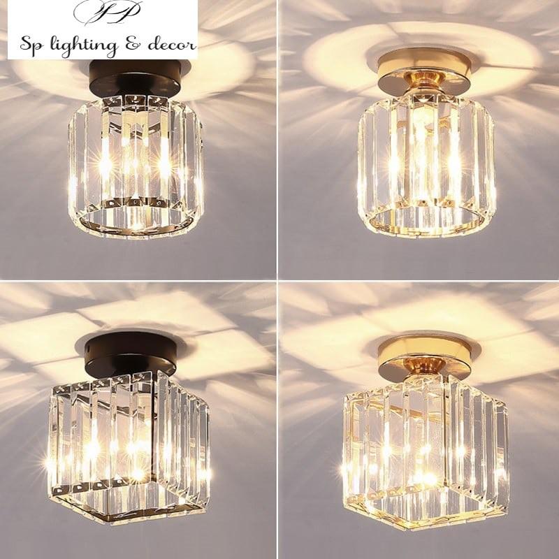 Lampu Siling Cahaya Kristal, Gaya Moden, Penyaduran Hitam / Chrome ...