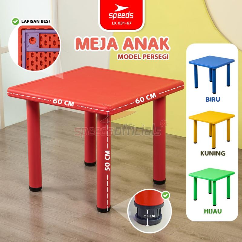 SPEEDS Meja Belajar Anak Persegi Playgroup Meja TK Paud Warn - Shop ...