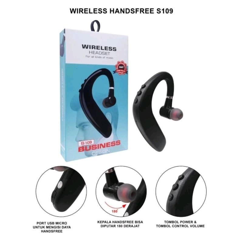 HEADSET/EARPHONE BLUETOOTH S109 WIRELESS BUSINESS - Shop | Tokopedia