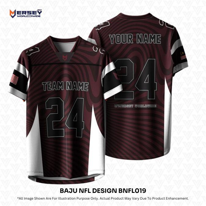 Baju-T Jersi Sublimasi, Reka Bentuk NFL Baharu, Baju Jersi, Jersi ...
