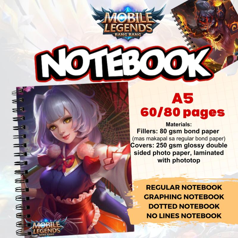 Mobile Legends Notebook-A5-80 pages-Choose your hero-Customizable ...