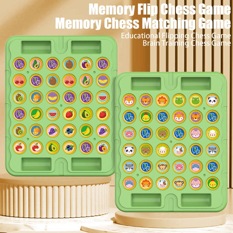 1 Set Kids Memory Flip Chess Game 2 Players Animal Fruit Chess - TikTok ...