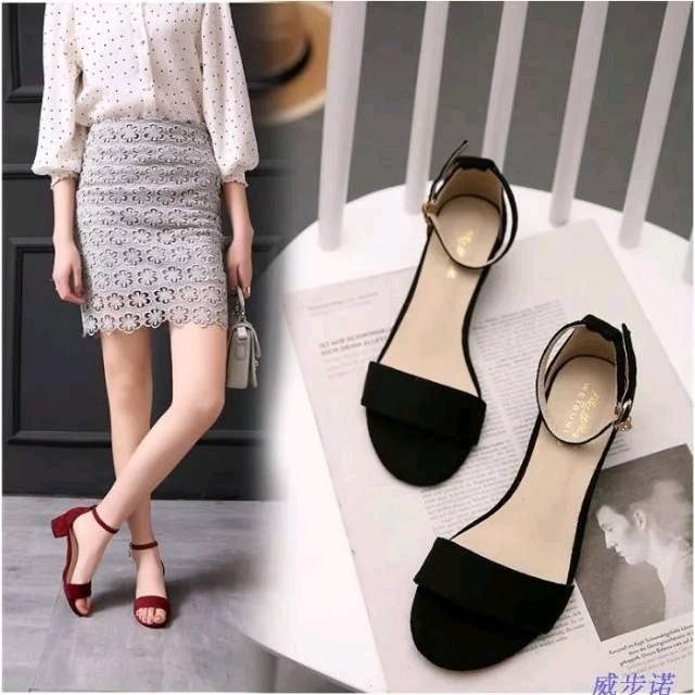 Heel Hak Tahu Suede Sandal - Shop | Tokopedia