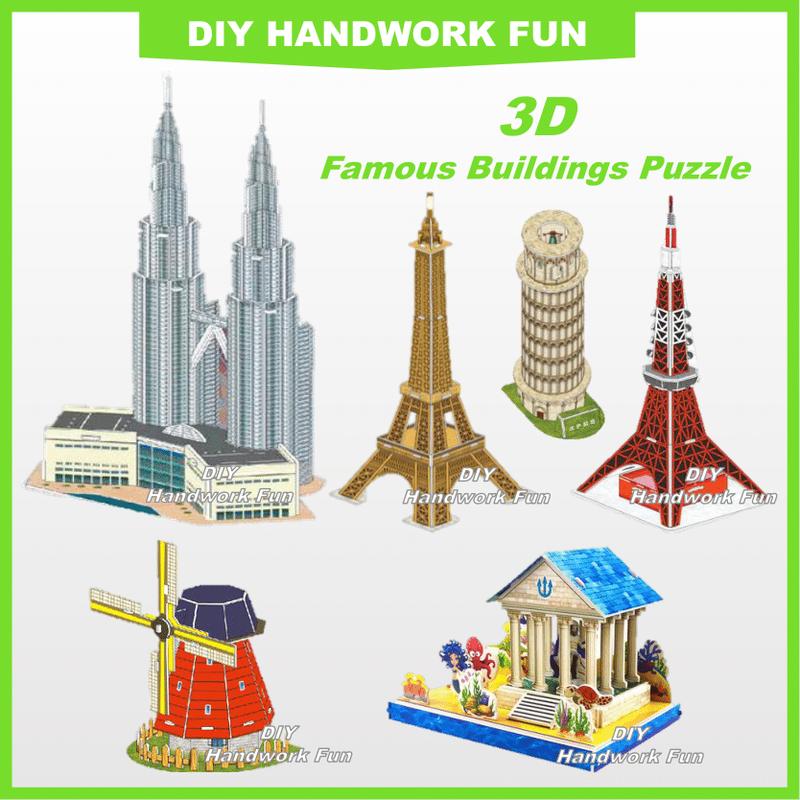 DIY 3D Famous World Landmark Small Puzzle Handmade Assembled - TikTok ...