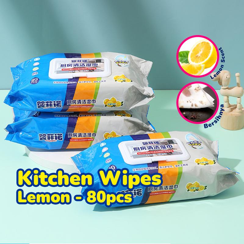 [80 PCS] Multipurpose Kitchen Wet Wipes Kitchen Wipes for Oil & Stain ...