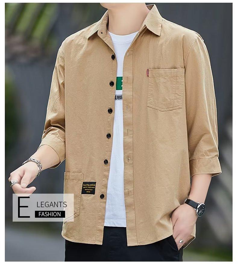 SINRANSINYA.Men's stylish casual seven-quarter sleeve top coat with ...