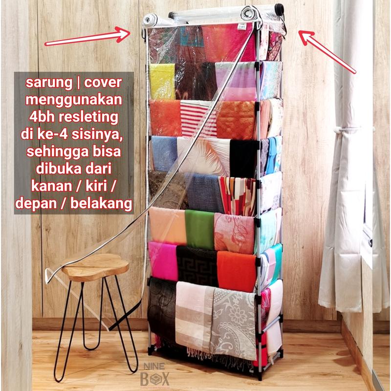 rak hijab anti debu/rak jilbab/rak gantung hijab/rak gantung - Shop ...