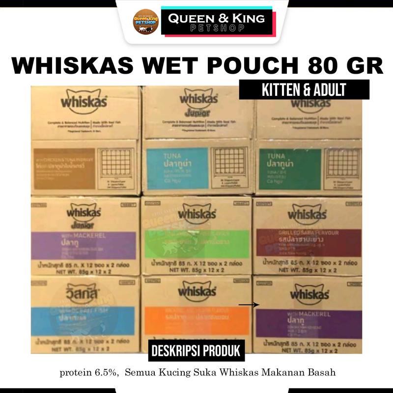 [1 Dus] Whiskas 80 gr Makanan Kucing Basah Wet Food Cat isi - Shop ...