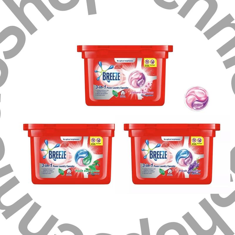 Breeze 3-in-1 Power Laundry Capsules 18 Capsule - TikTok Shop Malaysia