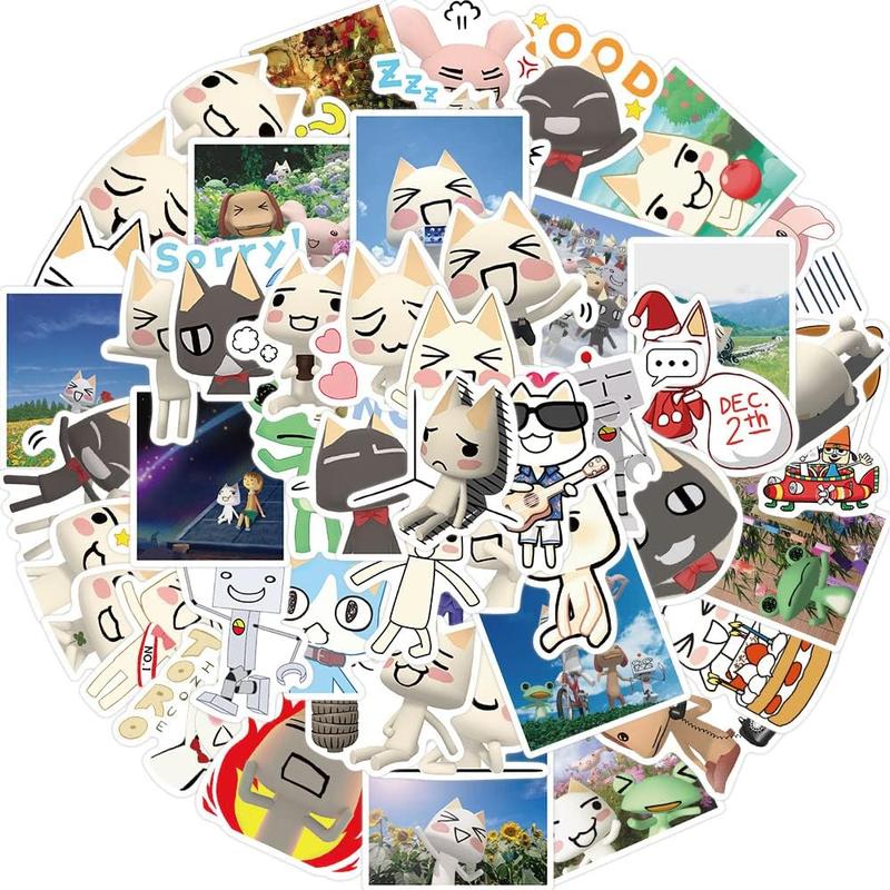 50 count Inoue Toro Stickers Cute Cartoon Cats Stickers for Water Botle ...