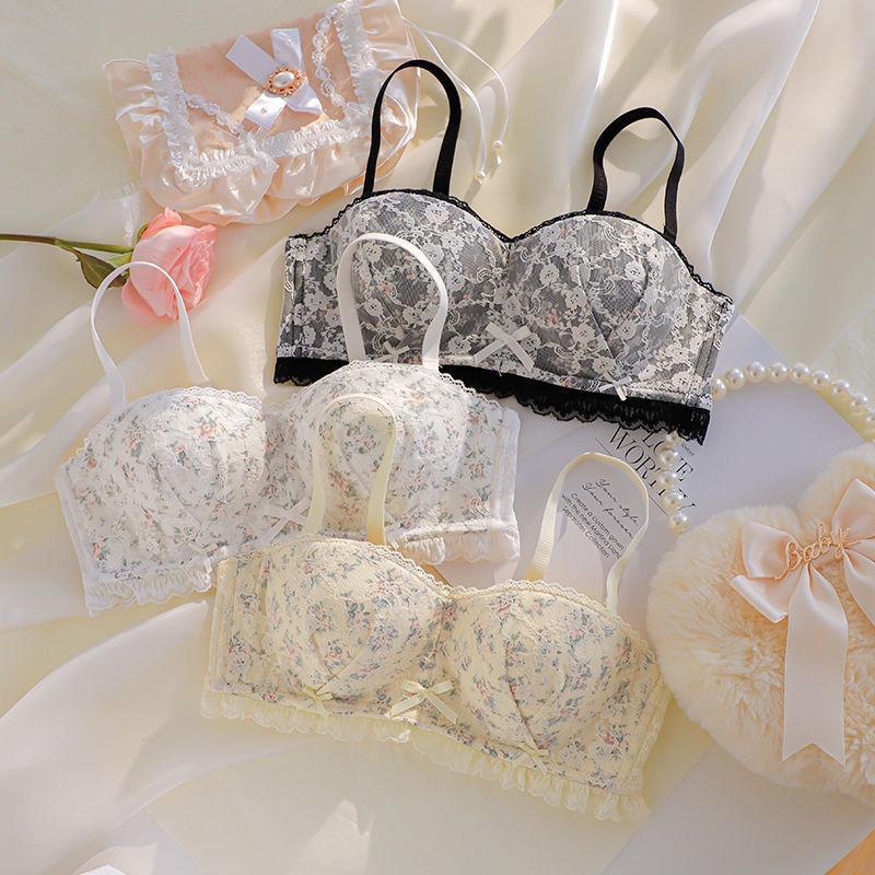 Floral Girl Small Chest Bra Push-Up Enhancing Lift Side Breast - TikTok ...