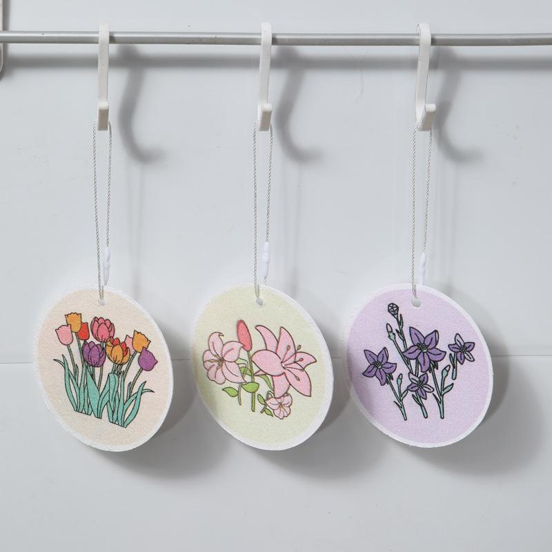 Round Flower Wood Pulp Sponge Compressed Absorbent Wood Pulp Sponge ...