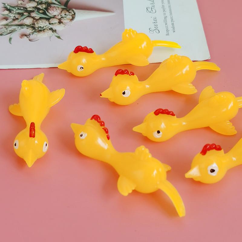 11.5CM Novelty Rubber Chicken Stretchy Flying Turkey Finger Birds ...