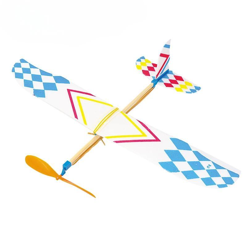 DIY Hand Throw Flying Glider Planes Elastic Rubber Band Powered Flying ...