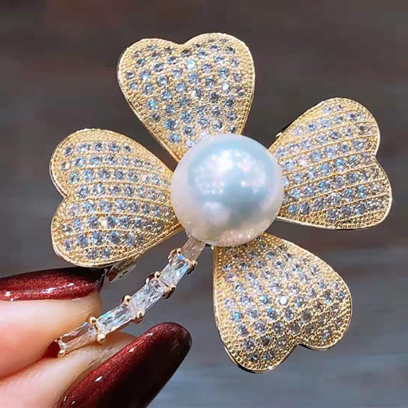 DIY Brooch High-End Elegant Pearl Brooch Lady Temperament Luxury ...