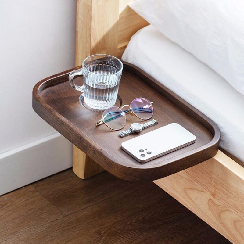 Modern Clamp on Bamboo Bedside Shelf Non-slip With Cup Holde - TikTok ...