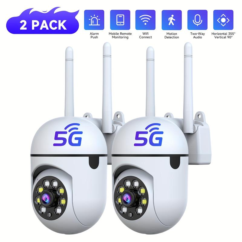 2 Packs Dual Band 2.4/5G WiFi Camera, 355°Rotation, AI Smart Motion Detection, 3MP Video, 2K HD ...