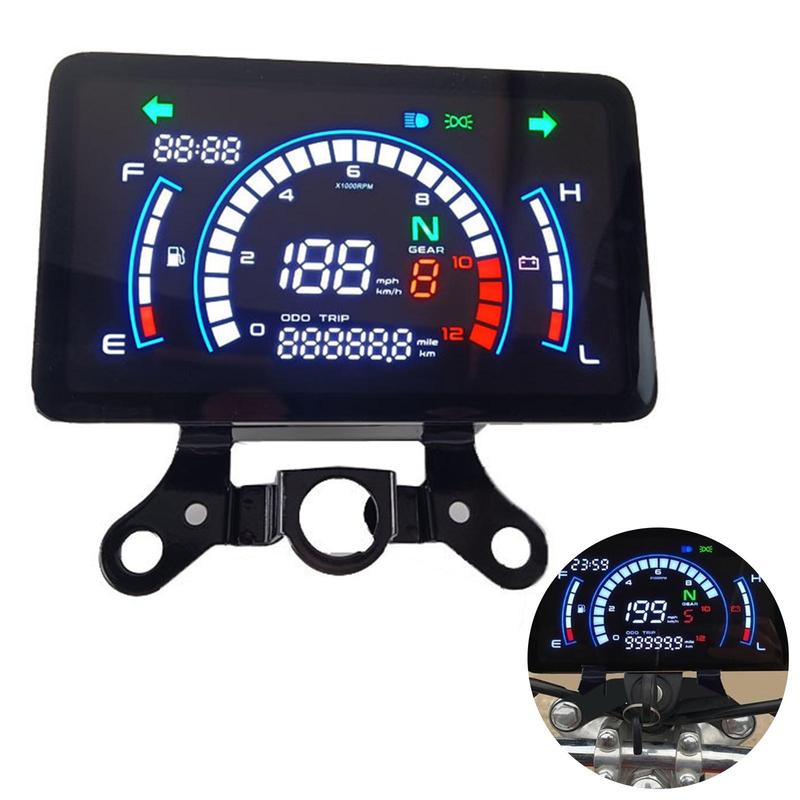 Motorcycle Digital Speedometer with Bracket, Automotive Dashboard ...