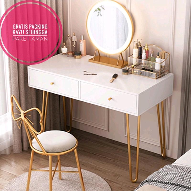 meja rias meja mekeup kaki besi gold meja kamar nakas minimalis - Shop ...