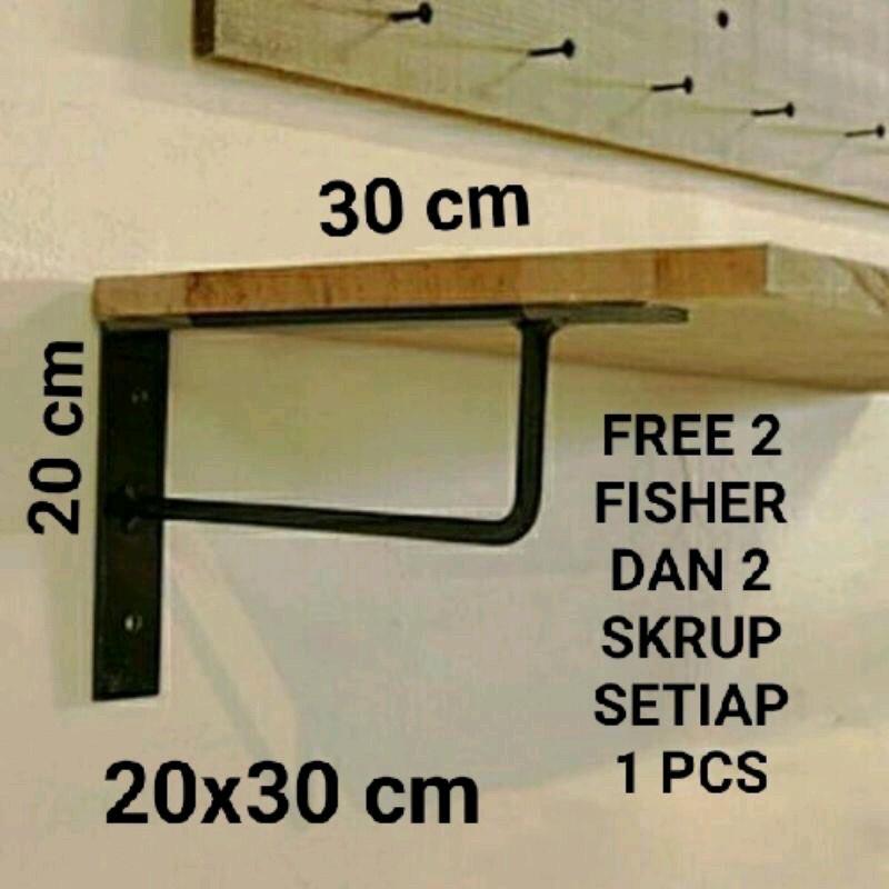 siku rak dinding gantung besi (hanya 1 siku pcs) - Shop | Tokopedia