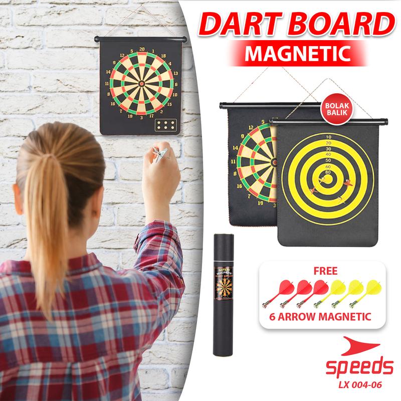 SPEEDS Magnetic Dart Game 17" Bolak balik Game Dartboard Papan - Shop ...
