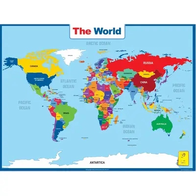 Tear Resistant Laminated Maps 2-Pack Laminated World Map & USA Map ...