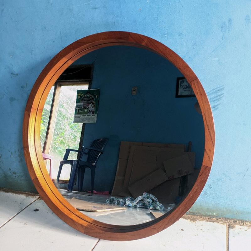 frame cermin bulat jati - Shop | Tokopedia