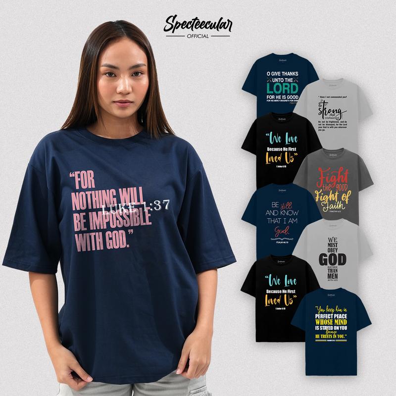 Specteecular Minimalist Bible Verse Oversized Shirt For Men Women ...