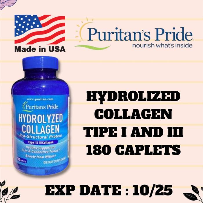 Jual Puritan`s Pride Hydrolyzed Collagen 1000mg, 180 Capsules - Kota ...