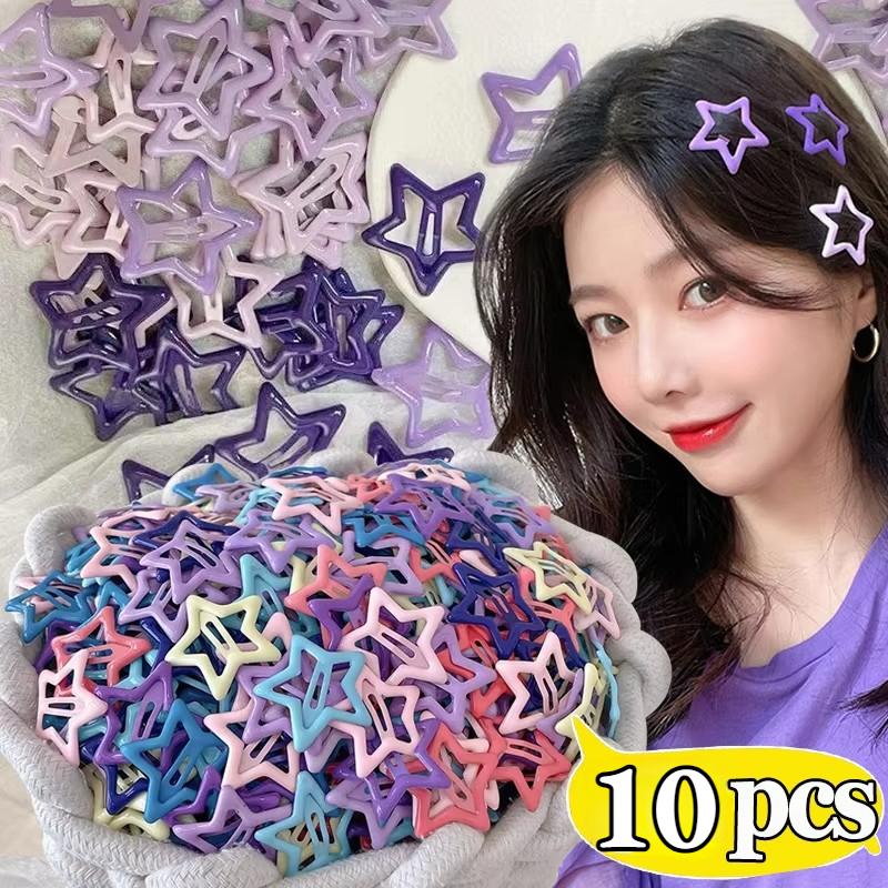 Klip Rambut, Bintang Bucu Lima, 10Pcs, Warna Pastel, Untuk Kanak-kanak ...