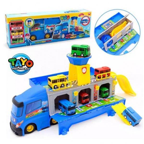 Pack 4pcs Deformation TAYO Garage Set Tayo The Little Bus with - TikTok ...