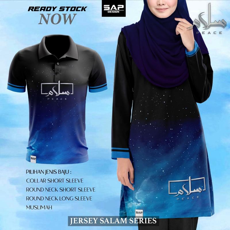Baju Jersi SALAM Kain Microfiber Eyelet Sublimation Black Blue - TikTok ...