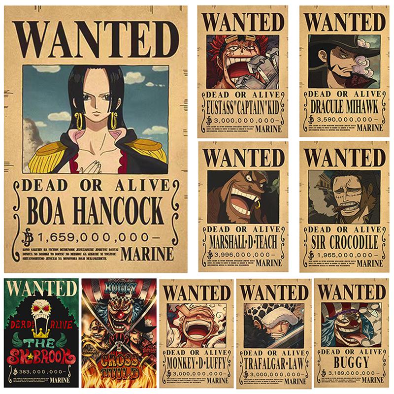 Poster One Piece, Dicetak dengan Watak "Wanted" dan "Luffy", - TikTok ...