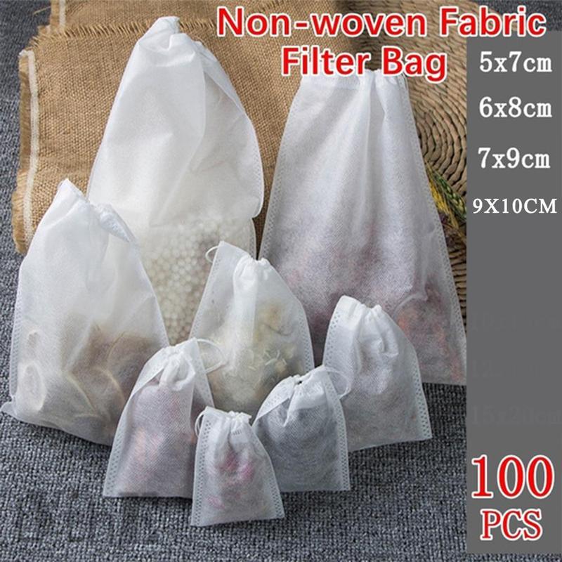 Beg Teh Kain Bukan Tenunan Pakai Buang, 100Pcs, Beg Brew Kopi, - TikTok ...