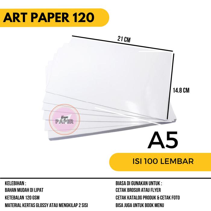 Jual Kertas Art Paper A5 isi 100 lembar / Kertas Brosur A5 - Pindo Deli ...