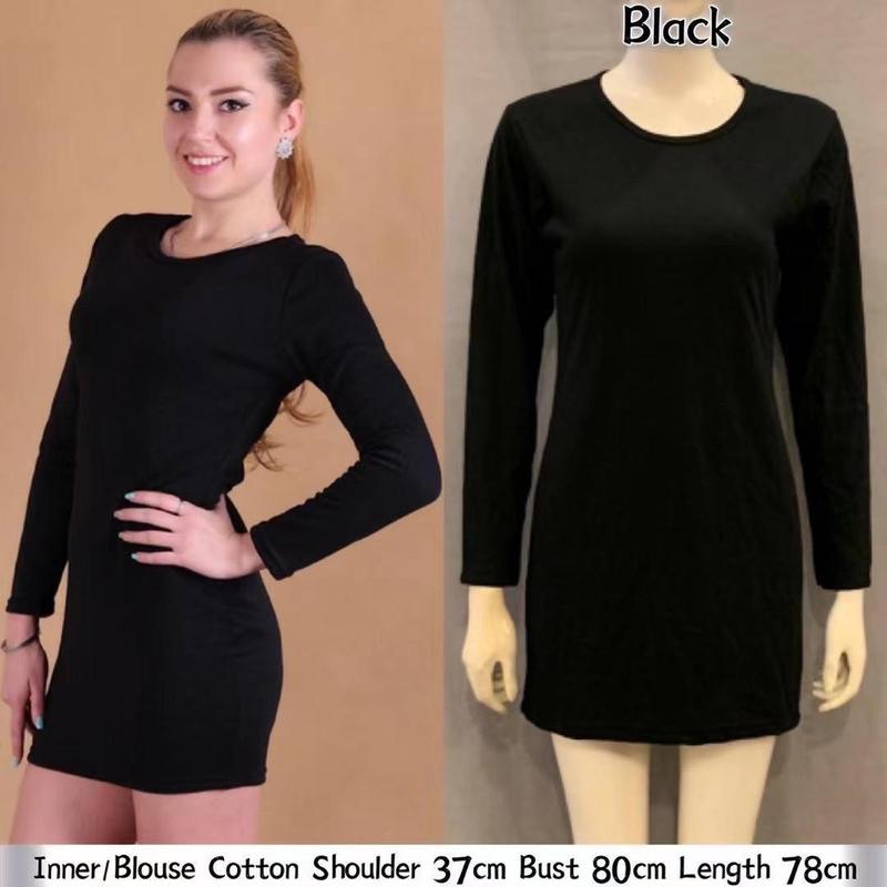 ️BLACK INNER BAJU LENGAN PANJANG MUSLIMAH LONG SLEEVES INNER - TikTok ...